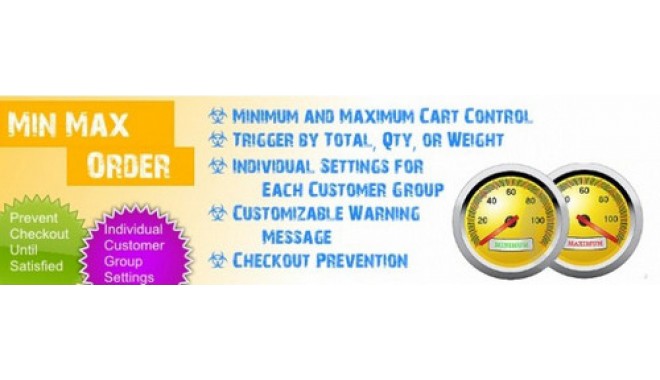 Min and Max Order Limits - Per Customer Group for OpenCart
